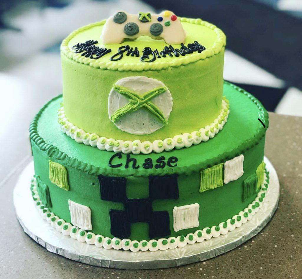 Xbox Minecraft Tiered Cake | Piazza's Bakery